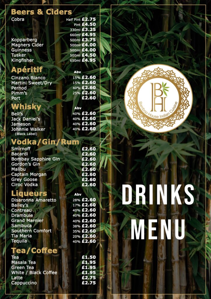Bamboo House | Menu - Bamboo House | A Luxurious Indian Restaurant in ...